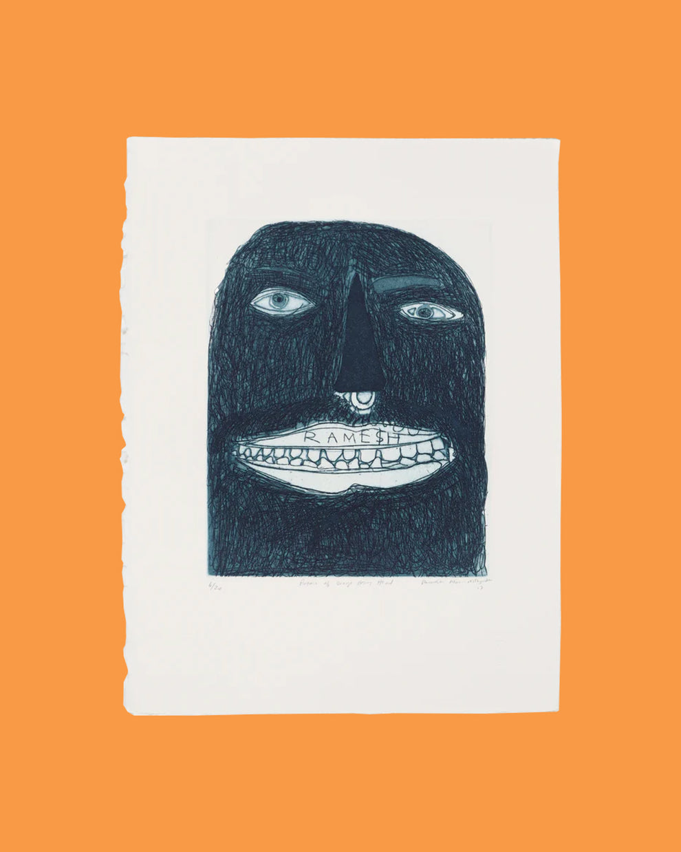 Ramesh Etching - 'Portrait of Orange Hairy Head' – Sullivan+Strumpf